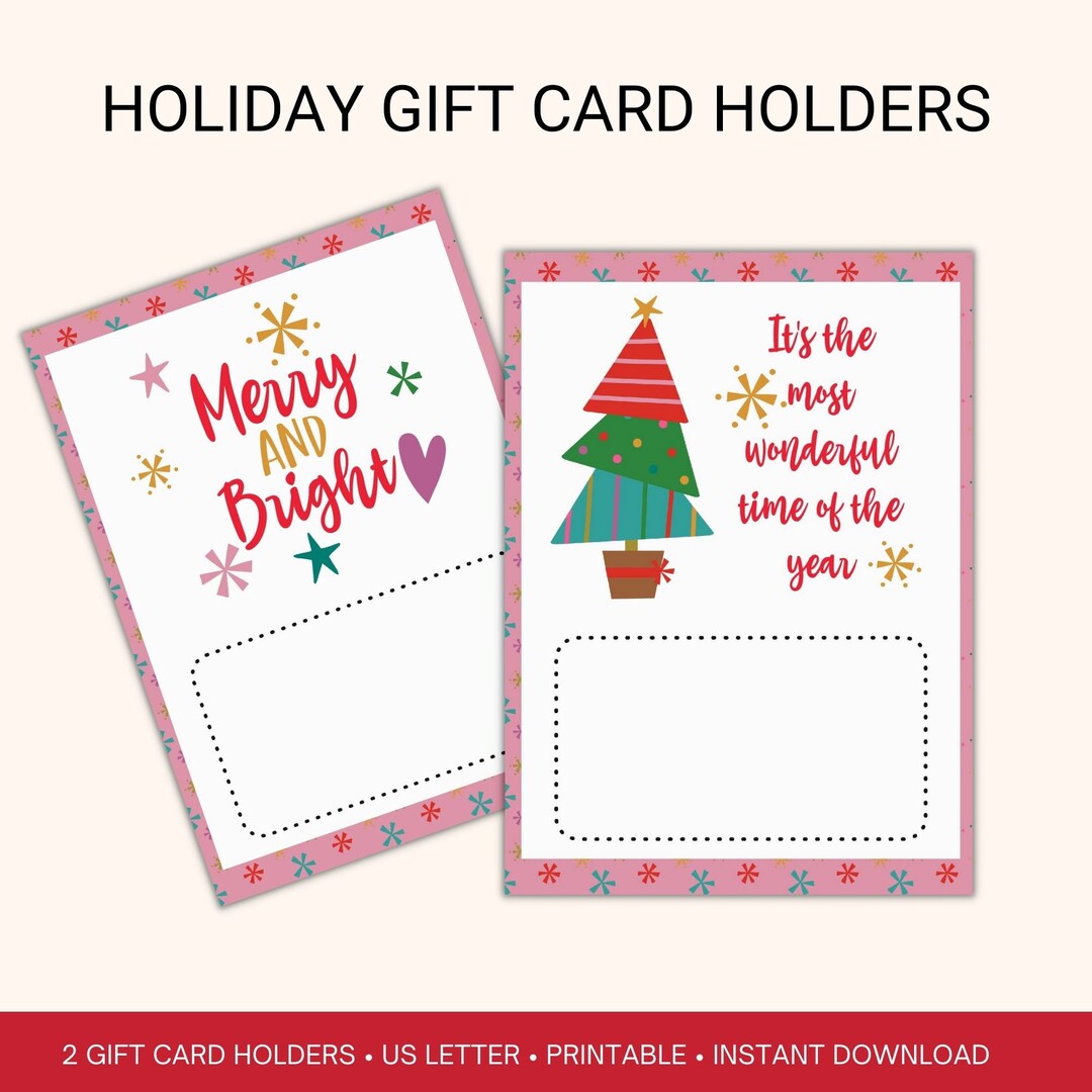 Printable Christmas Gift Card Holder, Holiday Envelope (digital ...