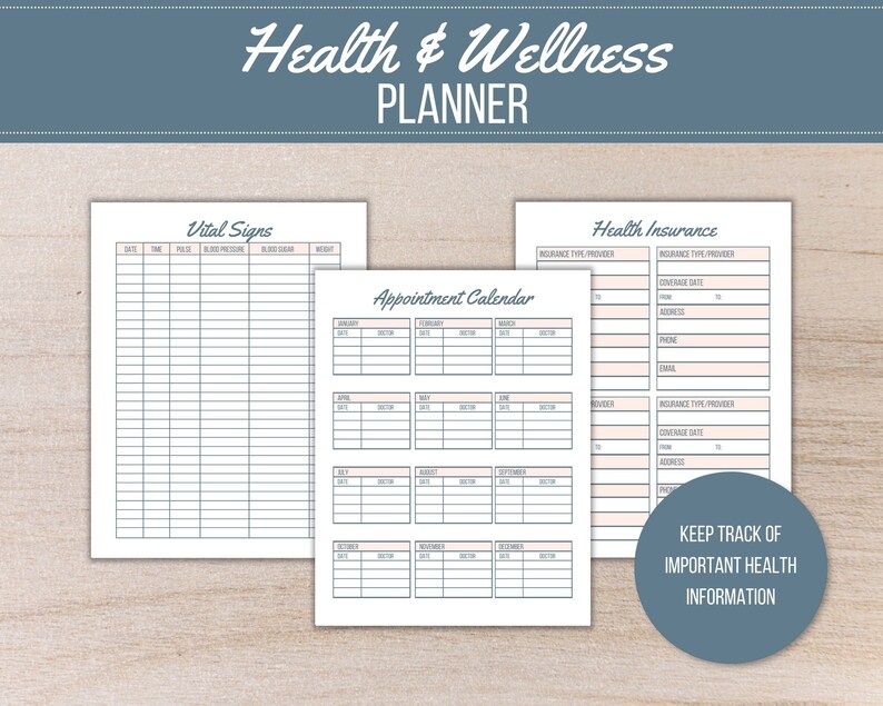 Health and Wellness Planner Printable | Etsy