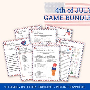 4th of July Party Games, Printable Games, Independence Day Games ...