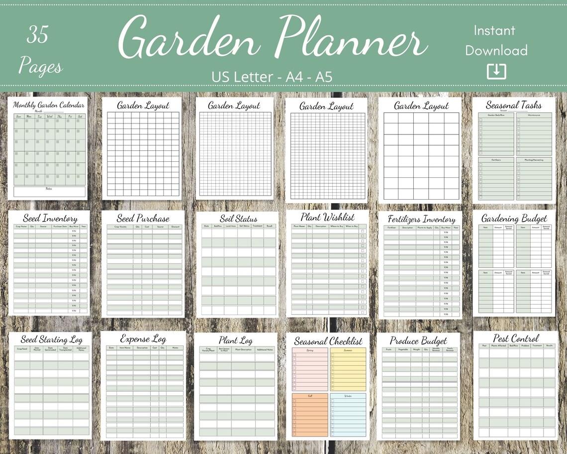 Garden Planner Printable Bundle for Vegetable and Flower - Etsy