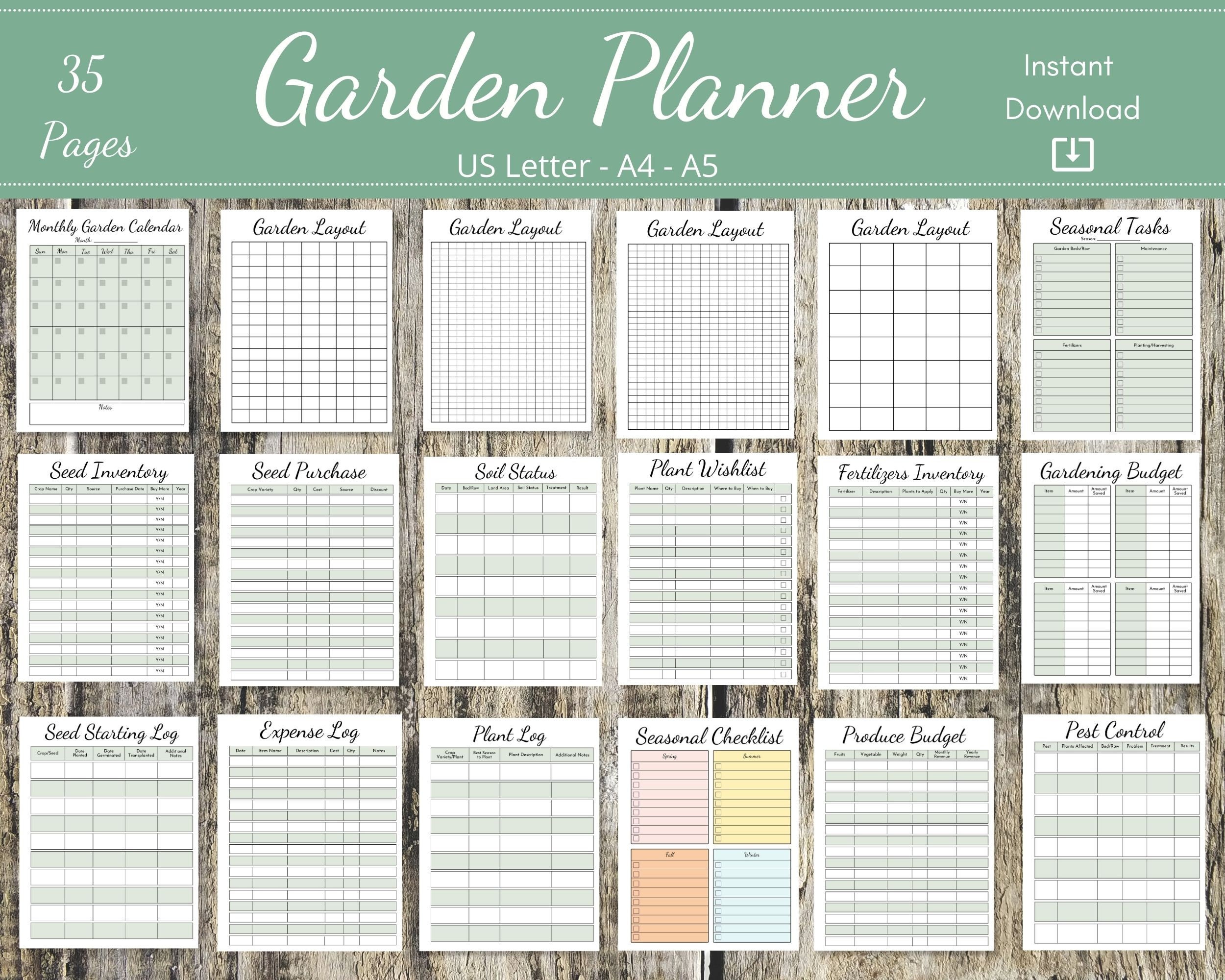 Garden Planner printable bundle for Vegetable and Flower | Etsy