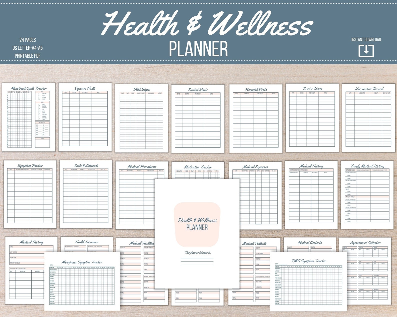 Health and Wellness Planner Printable - Etsy