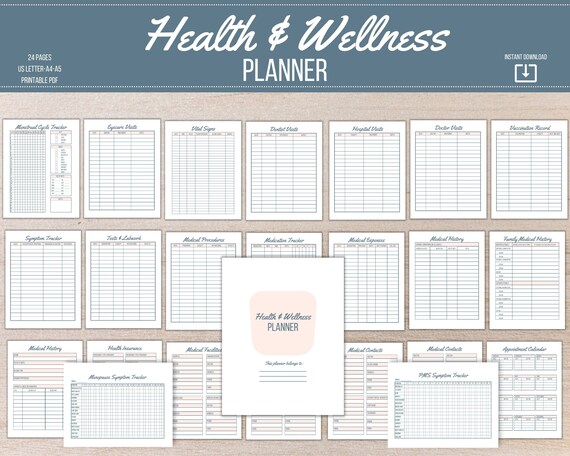 Health and Wellness Planner Printable | Etsy