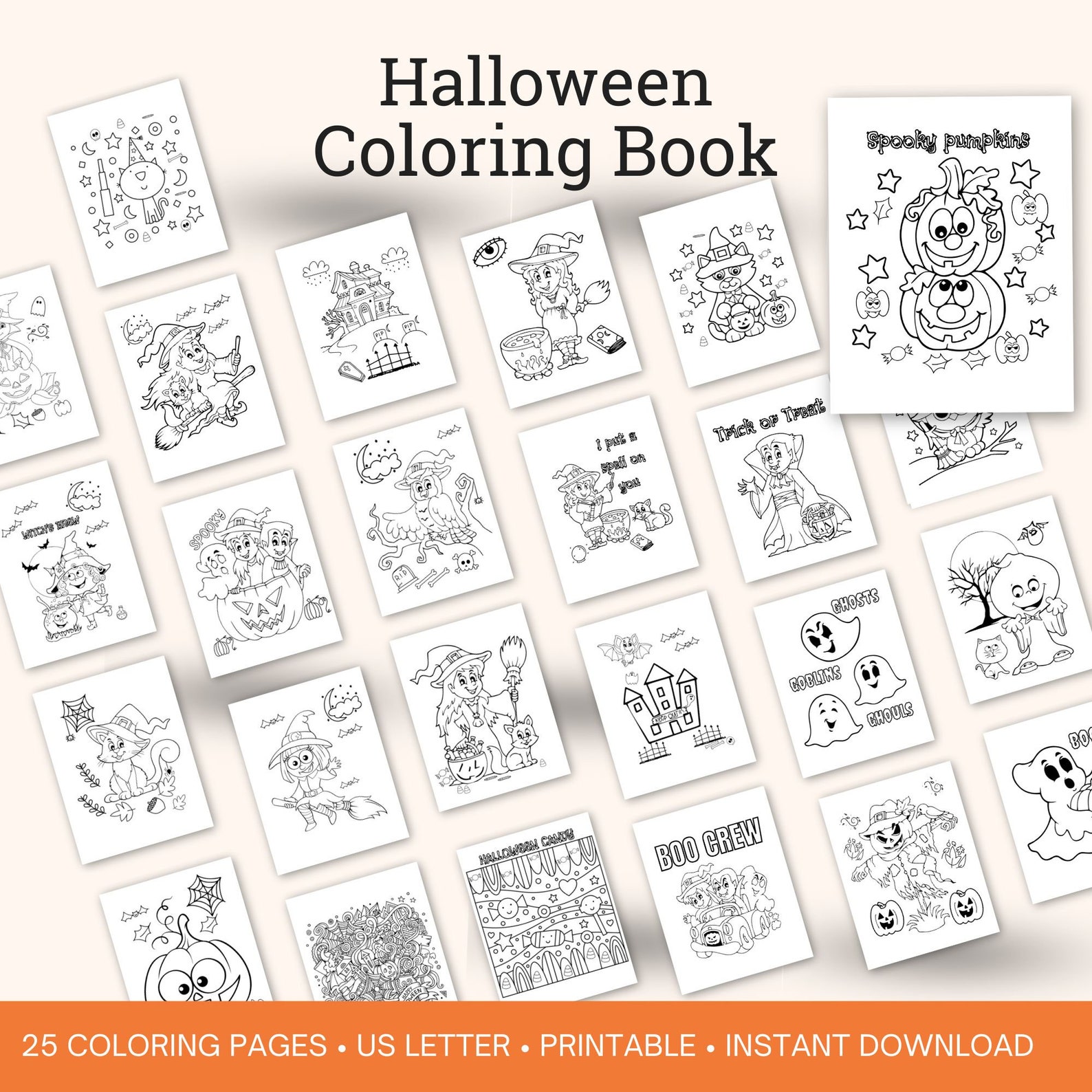 Halloween Printable Coloring Pages, Halloween Coloring Sheets ...