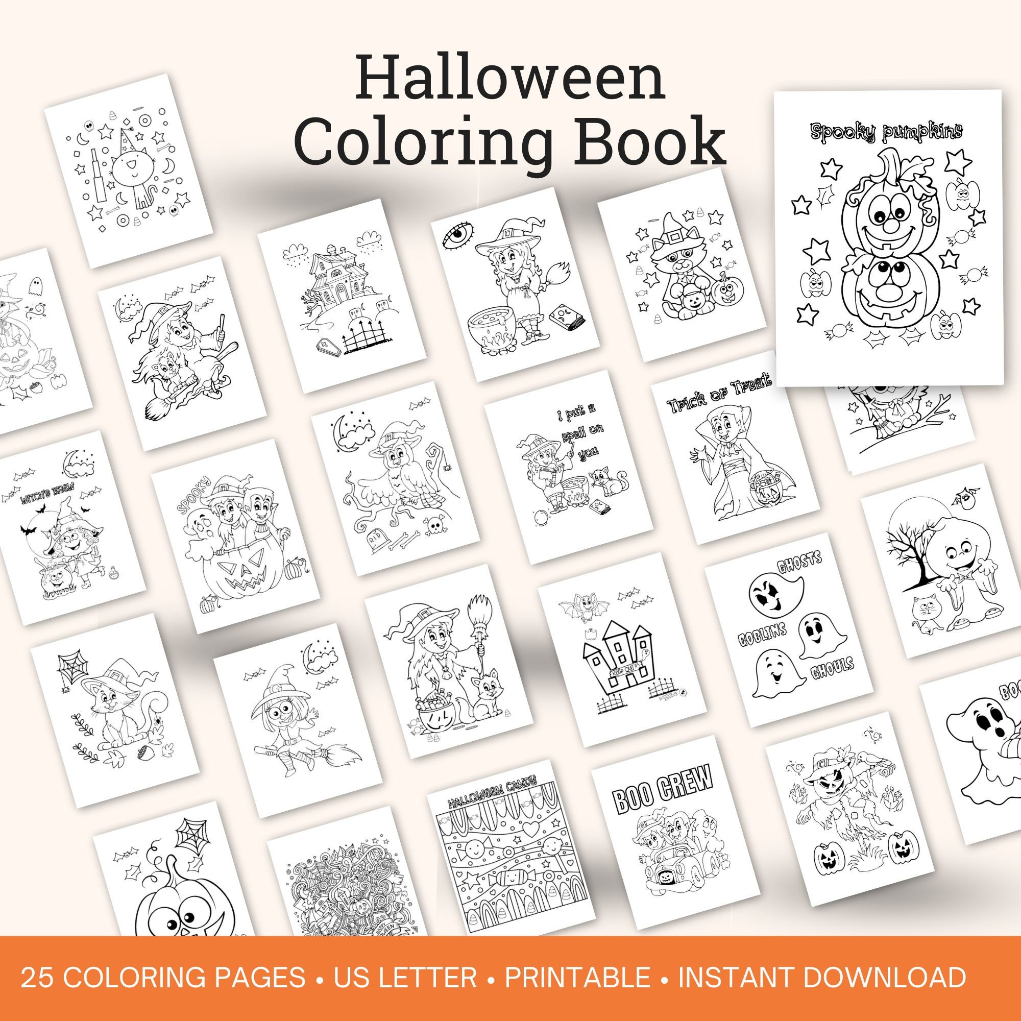 Halloween Printable Coloring Pages, Halloween Coloring Sheets ...