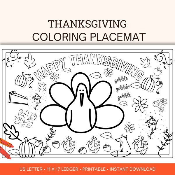 Thanksgiving Placemat - Etsy