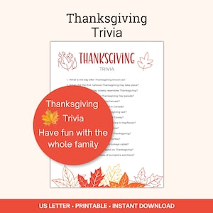 Thanksgiving Trivia Printable Game, Friendsgiving Trivia Game ...