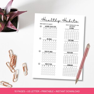 Printable Tracker Bundle, 10 Trackers for Finance, Self-care, Gratitude ...