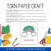 Torn Paper Craft Printable, Summer Craft for Daycare, Preschool, Sunday ...