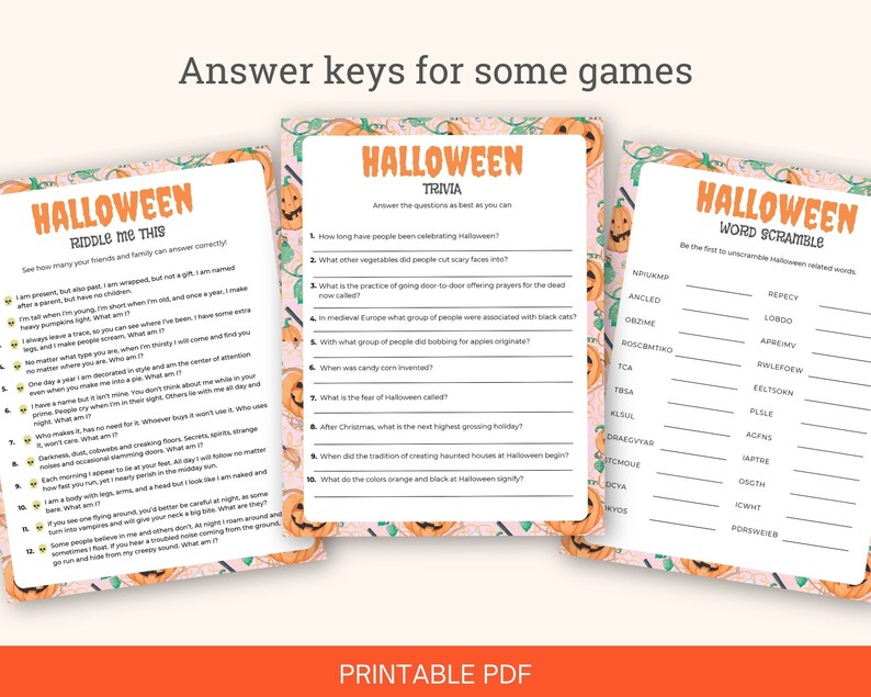 Halloween Printable Games for Kids | Halloween Games Bundle | Halloween ...