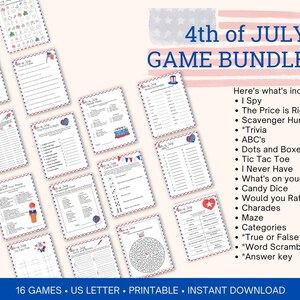 4th of July Party Games, Printable Games, Independence Day Games ...