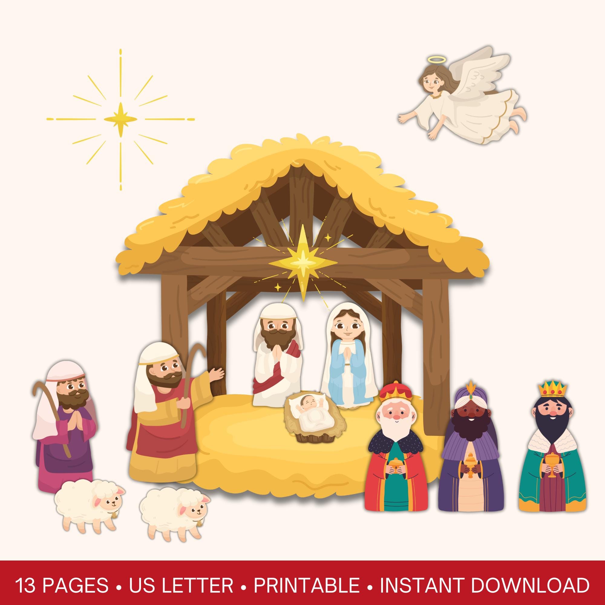 Christmas Nativity Craft for Kids, Printable Nativity Activity - Etsy