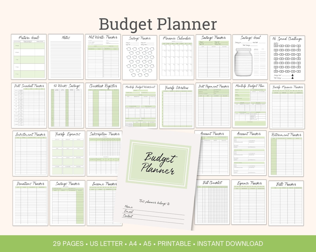 Budget Planner Printable Bundle| Finance Planner | Financial Planner ...