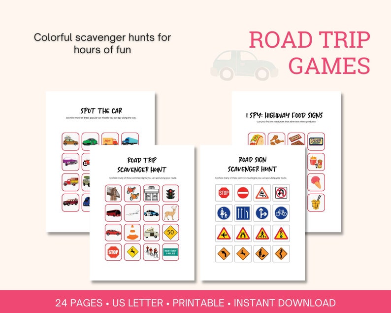 Road Trip Games Printable for Kids | Car Games | Kids Travel Games ...