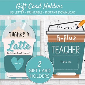 Coffee Cup Gift Card Holder Printable for Teacher Appreciation Week - Etsy