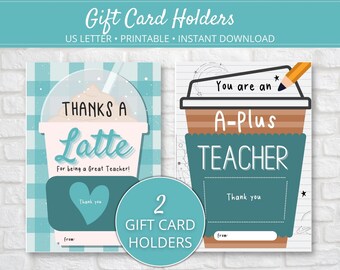 Teacher Gift Appreciation Coffee Card Holder Back to School End of Year ...