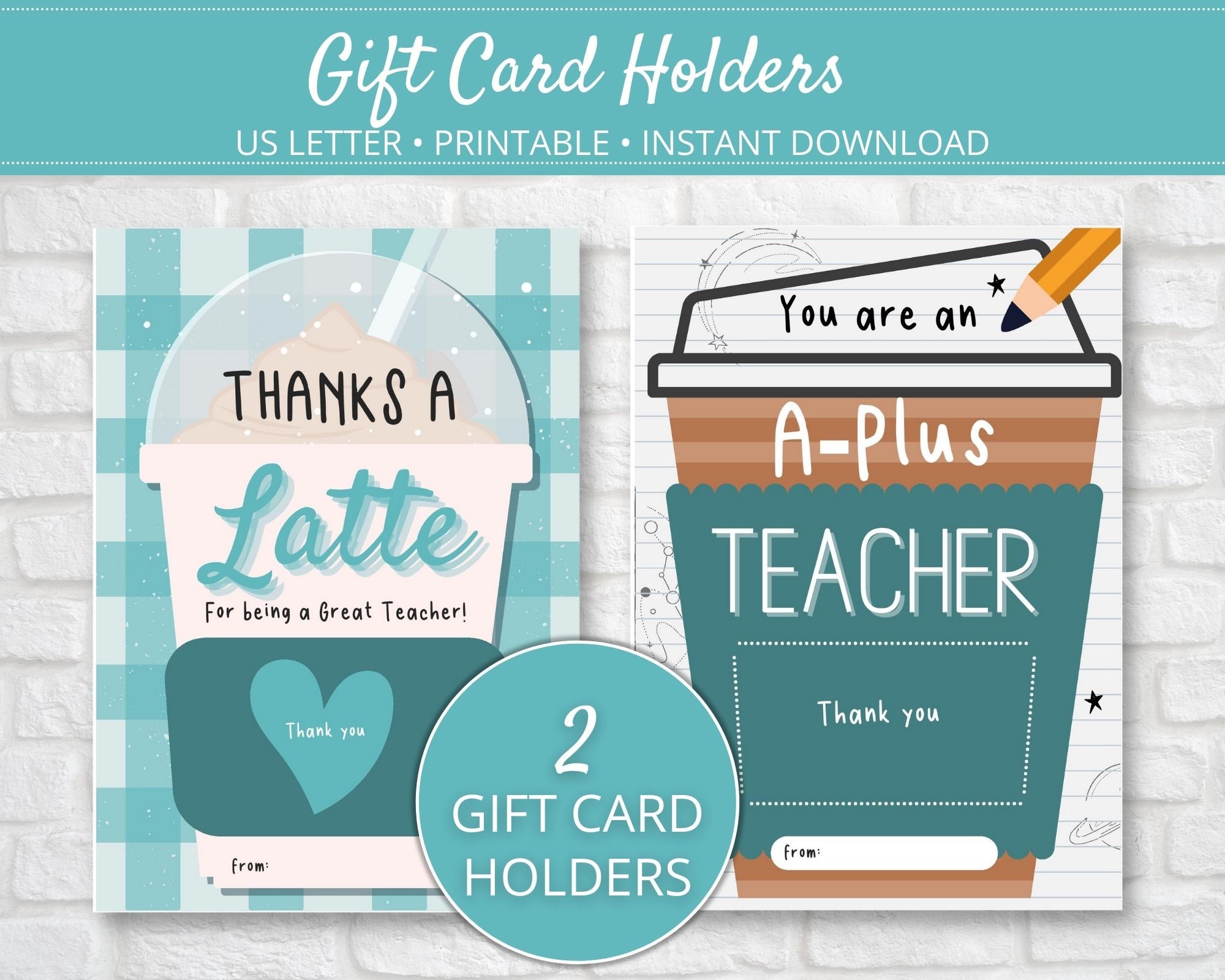 Coffee Cup Gift Card Holder Printable for Teacher Appreciation Week - Etsy