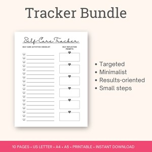 Printable Tracker Bundle, 10 Trackers for Finance, Self-care, Gratitude ...