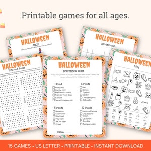 Halloween Printable Games for Kids | Halloween Games Bundle | Halloween ...