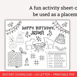 Happy Birthday Jesus Activity Sheet Printable, Jesus Printable Craft ...