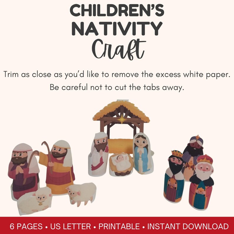Christmas Nativity Craft for Kids, Printable Nativity Activity - Etsy