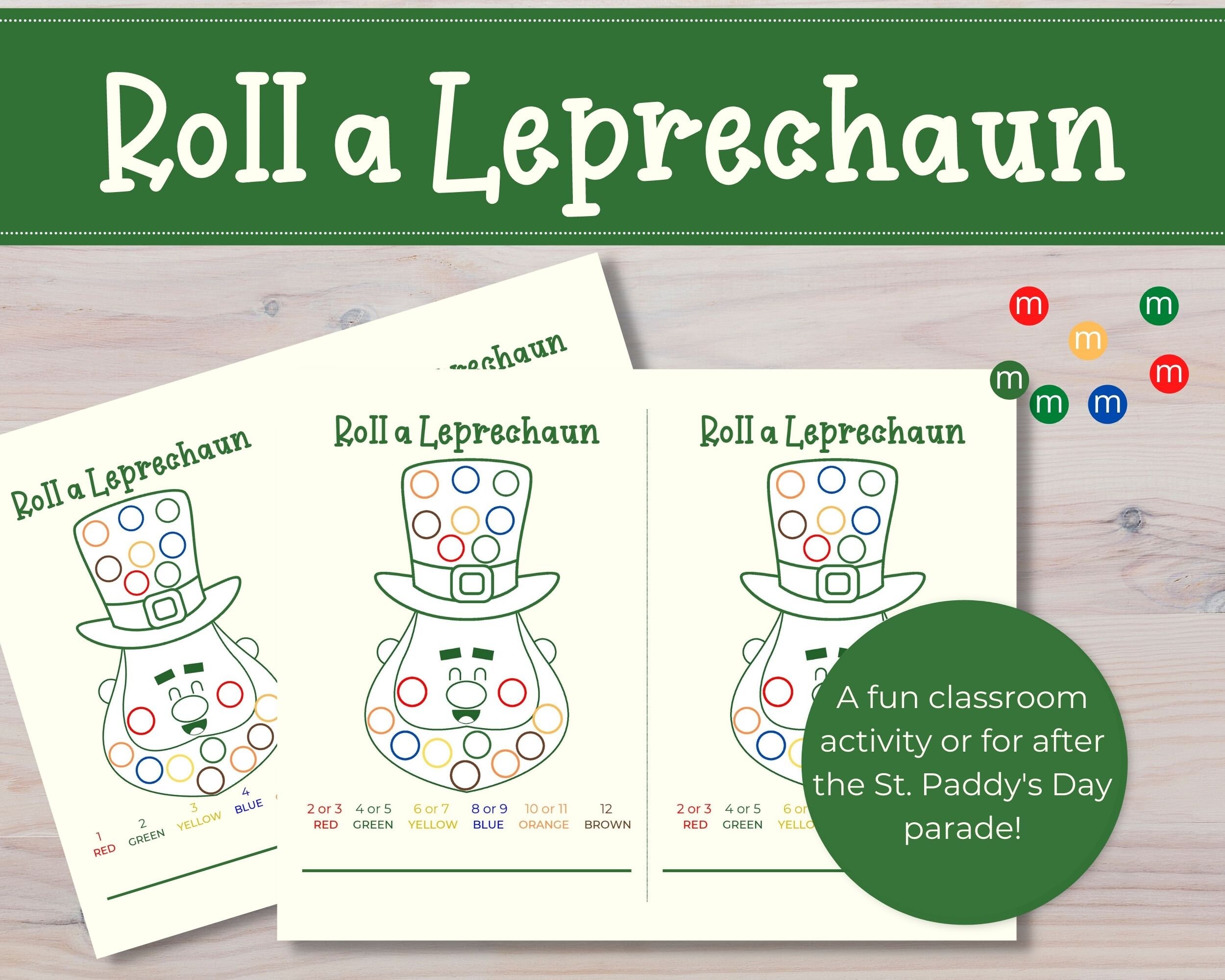Roll a Leprechaun Printable Game St. Patrick's Day Activities ...