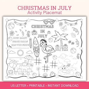 Christmas in July Printable Activity Sheet for Kids, Coloring Sheet ...