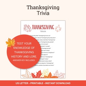 Thanksgiving Trivia Printable Game, Friendsgiving Trivia Game ...