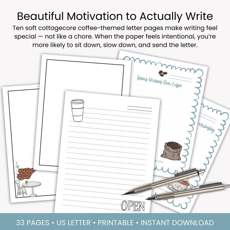 Pen Pal Printable Starter Kit, Stationery Bundle for Letter Writing - Etsy