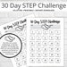 30 Day Step Challenge Printable, Fitness Challenge Printable, Walking ...