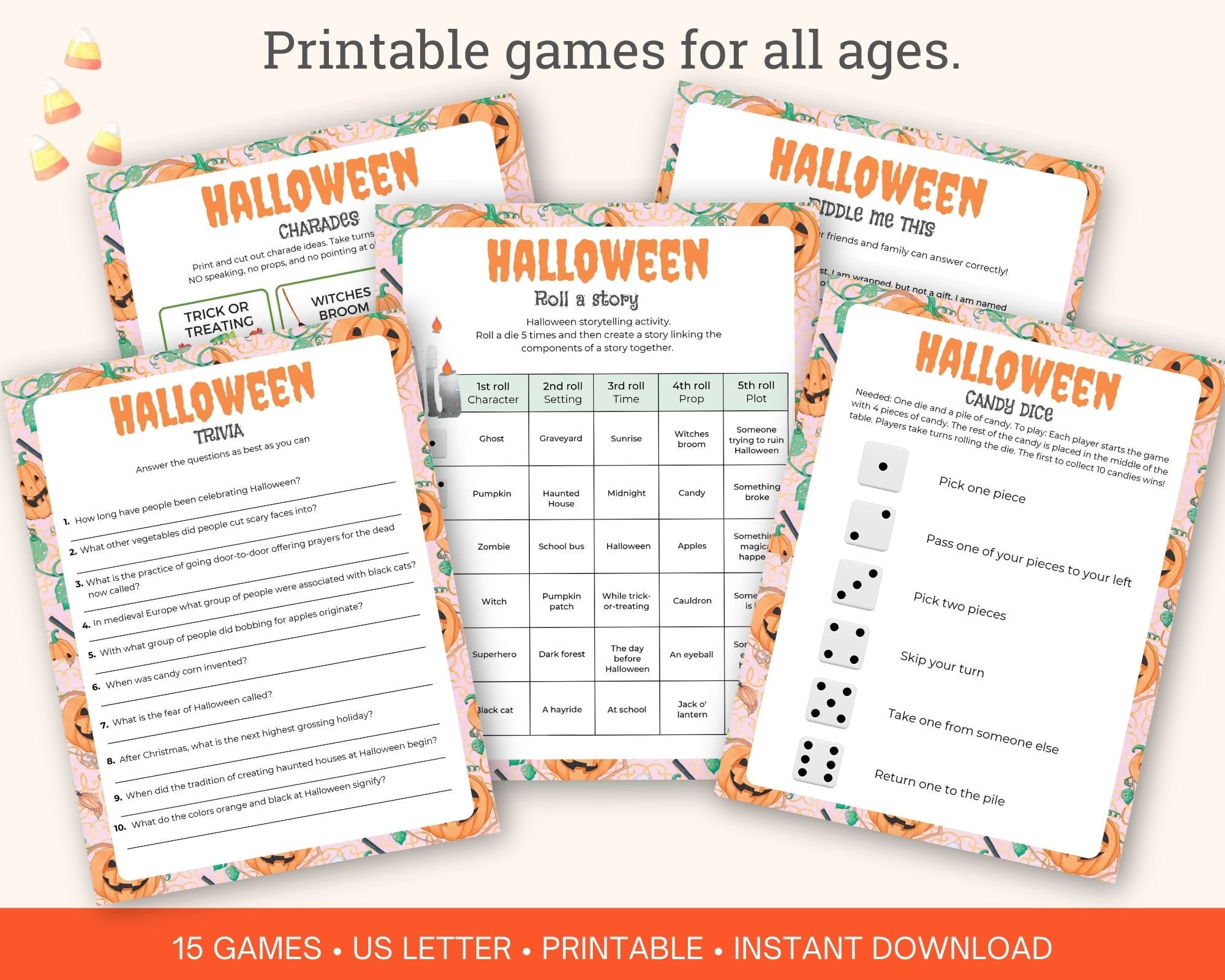 Halloween Printable Games for Kids | Halloween Games Bundle | Halloween ...
