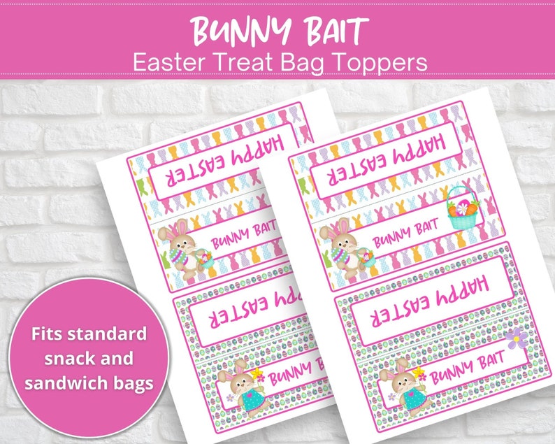 Easter Bunny Bait Treat Bag Toppers Printable, Easter Basket Stuffers ...