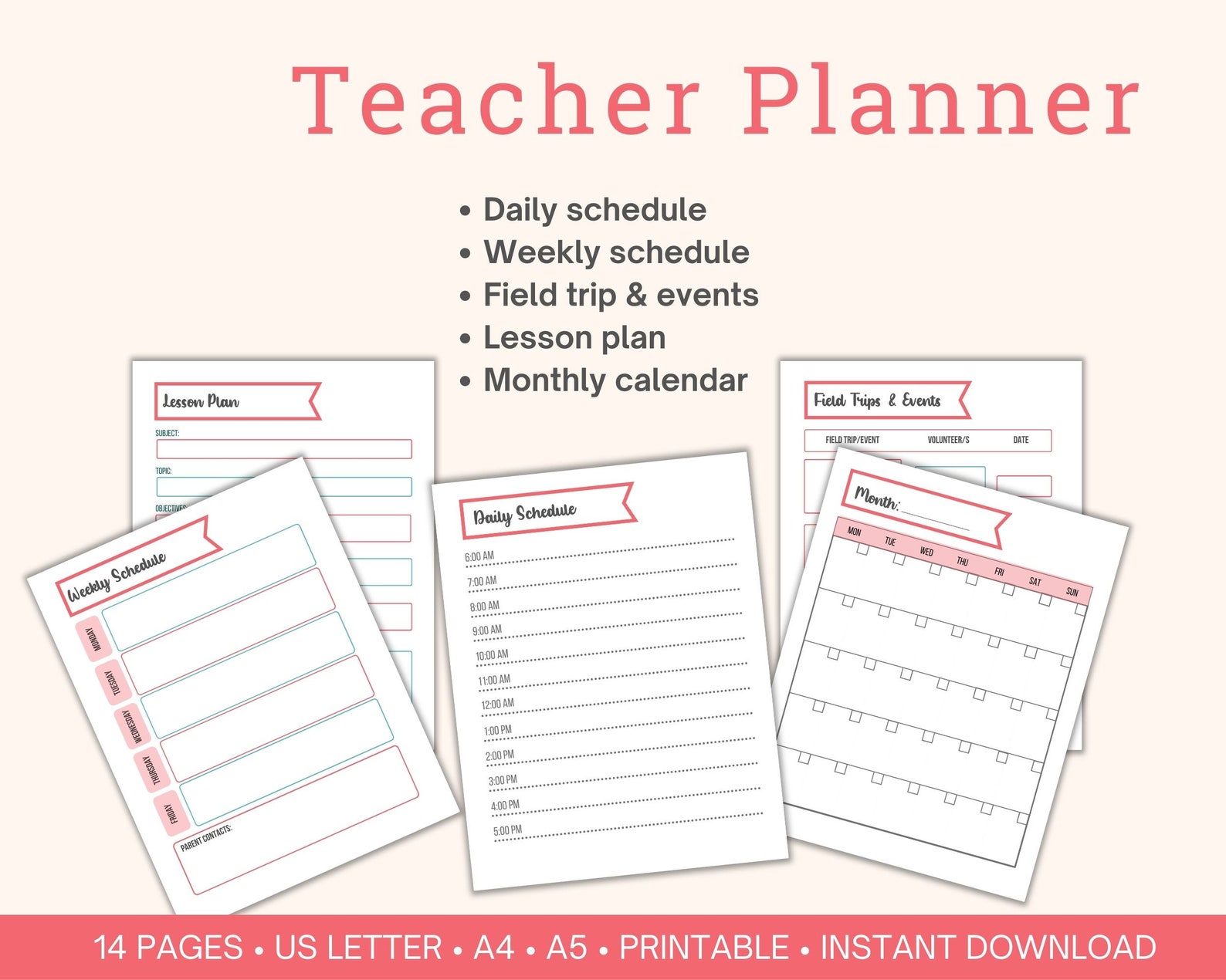 Teacher Planner 2024-2025 PDF | Lesson Planner Goodnotes | Classroom ...