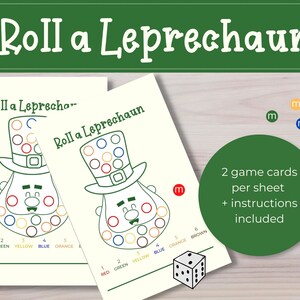 Roll a Leprechaun Printable Game St. Patrick's Day Activities ...