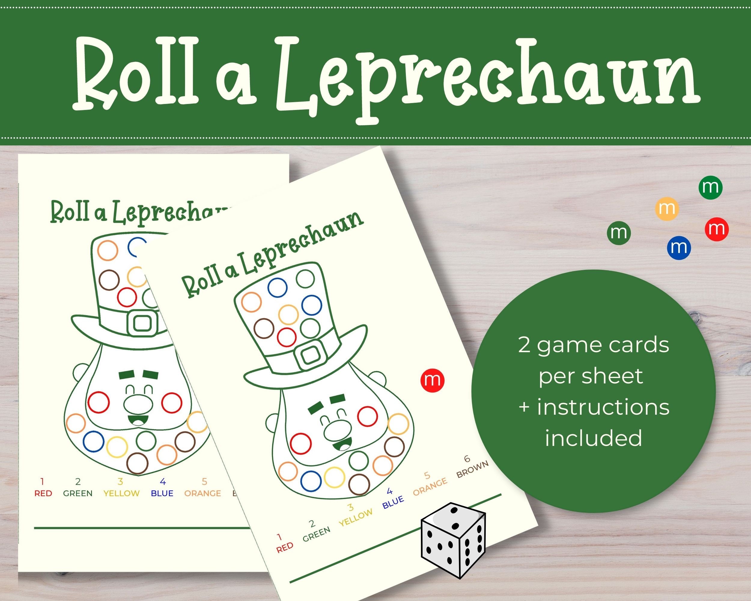Roll a Leprechaun Printable Game St. Patrick's Day Activities ...