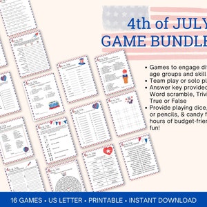 4th of July Party Games, Printable Games, Independence Day Games ...