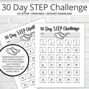 30 Day Step Challenge Printable, Fitness Challenge Printable, Walking ...