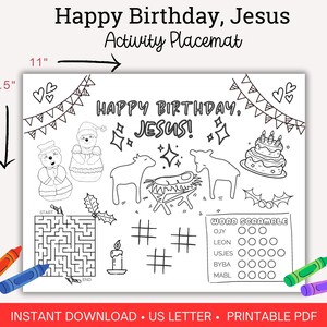 Happy Birthday Jesus Activity Sheet Printable, Jesus Printable Craft ...