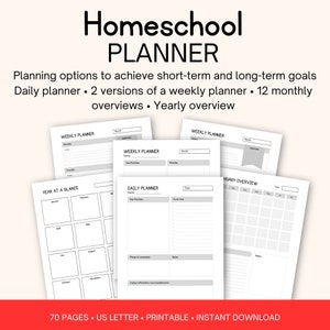Homeschool Planner Printable, Curriculum Organizer, Planning Sheets ...