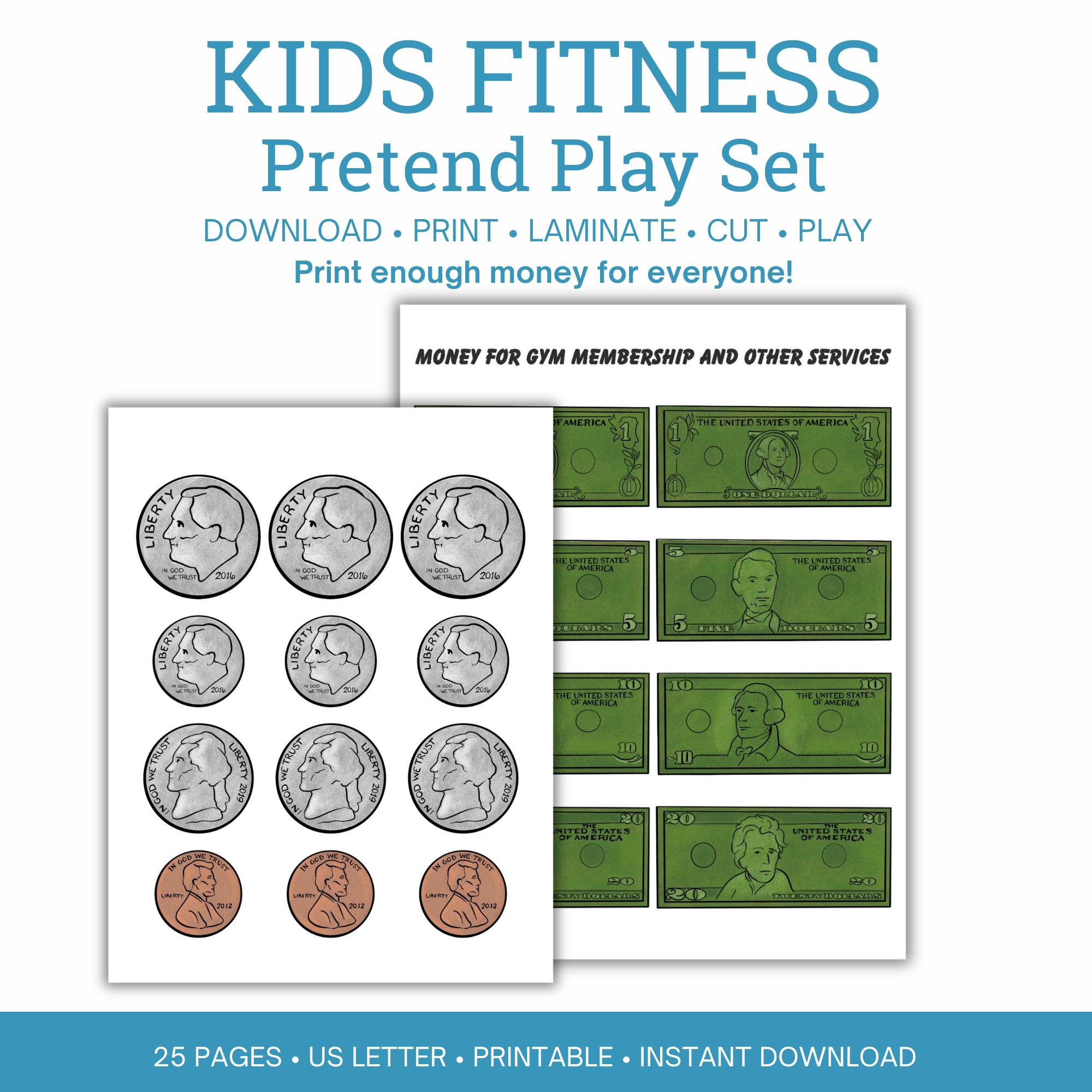 Kid Fitness Pretend Play Set, Exercise Yoga Cards (digital Download) - Etsy
