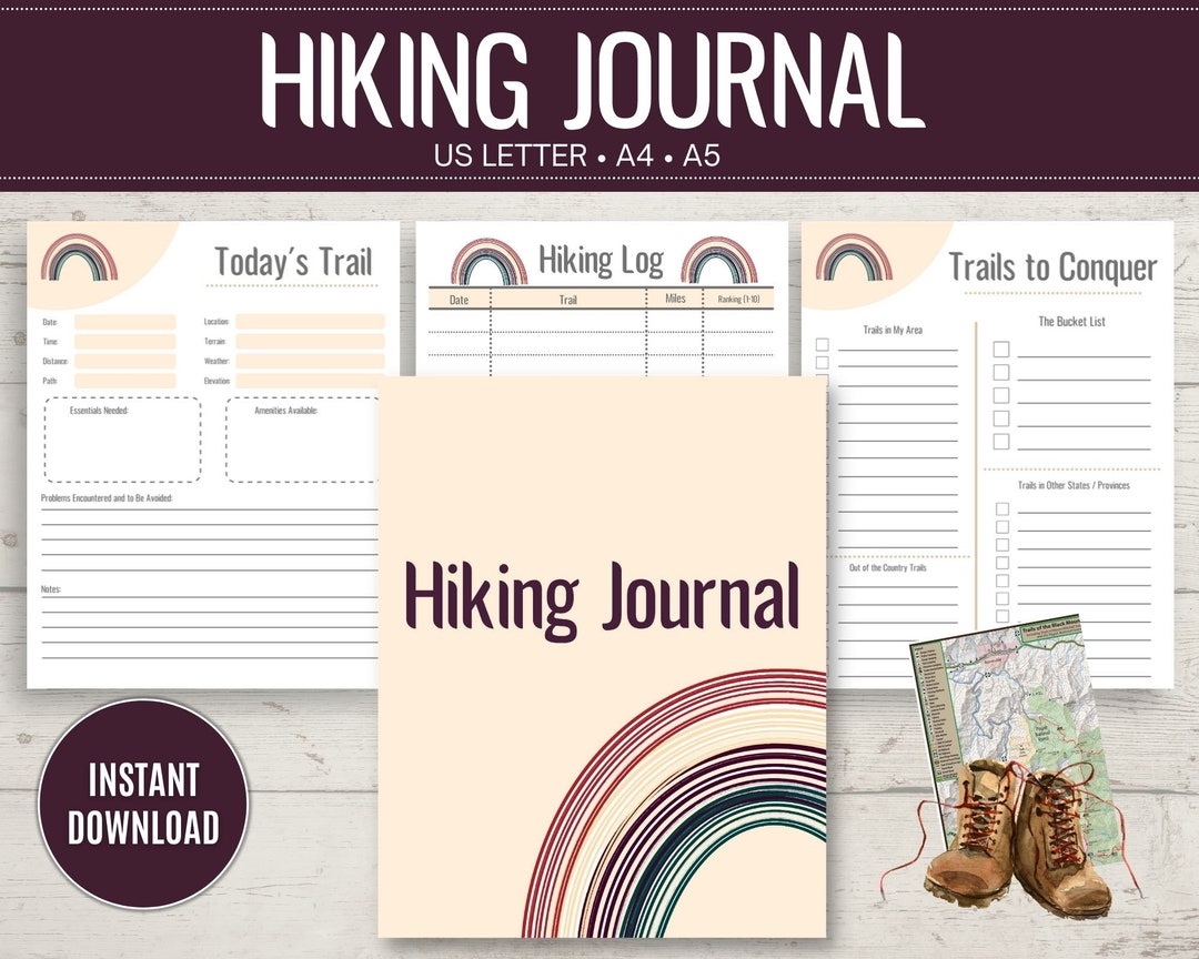 Hiking Journal, Backpacking Diary, Printable PDF - Etsy
