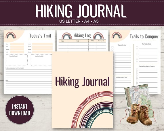 Hiking Backpacking Printable Journal | Etsy
