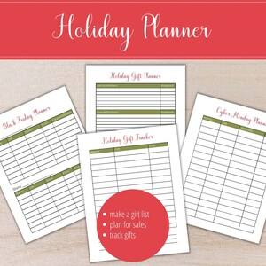 Holiday Planner Printable Christmas Planner Holiday Meal - Etsy