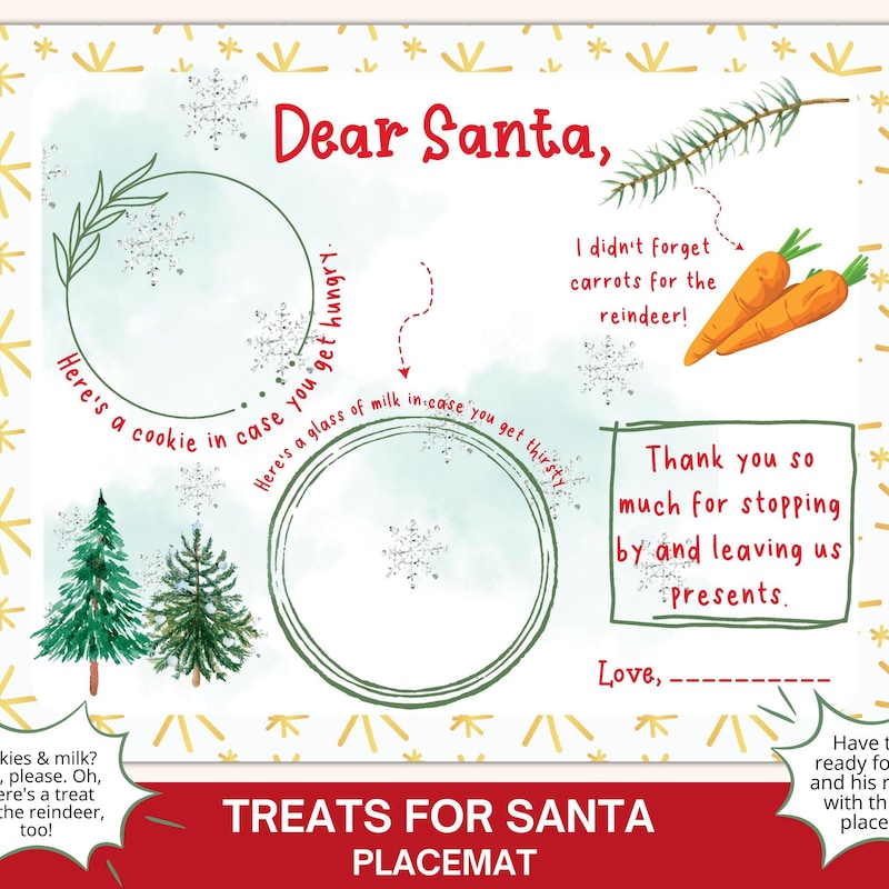 Dear Santa Placemat - Etsy