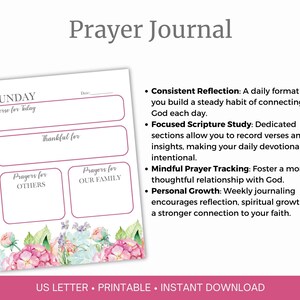 Daily Prayer Journal, Printable Daily Devotional Routine, Mindful ...