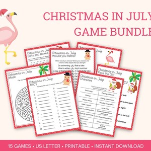 Christmas in July Printable Games, Santa in July, Christmas in Summer ...