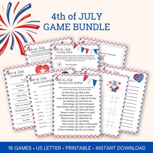 4th of July Party Games, Printable Games, Independence Day Games ...