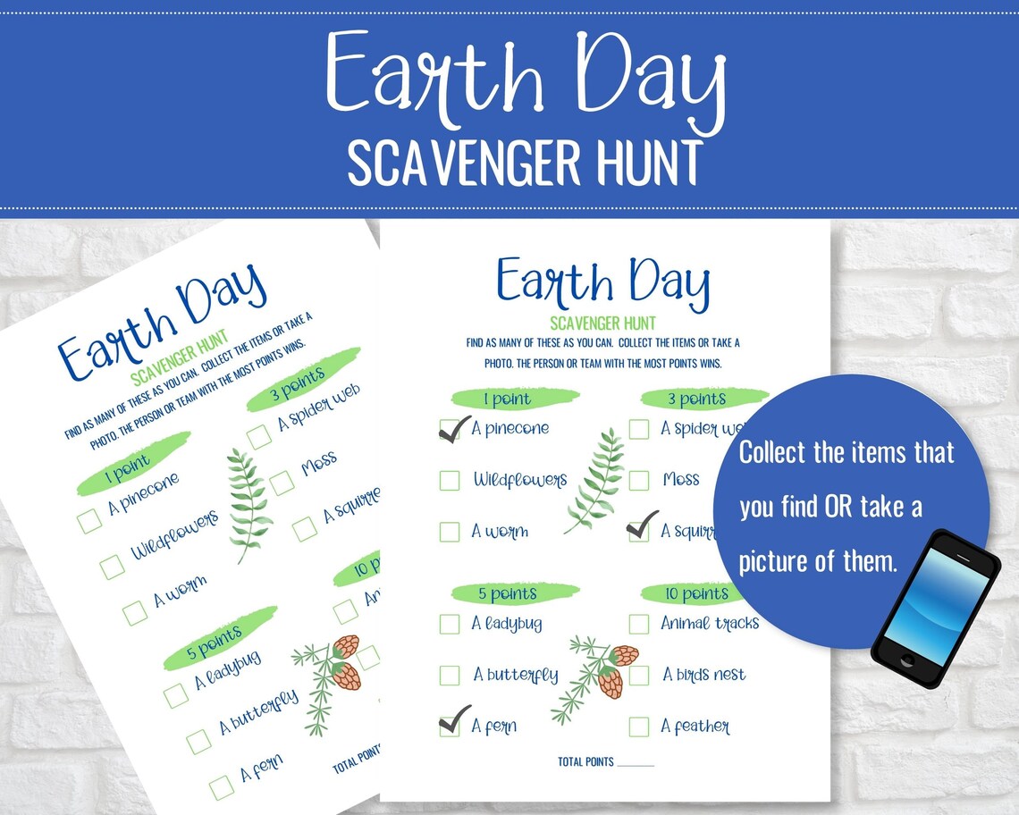 Earth Day Scavenger Hunt Printable, Nature Scavenger Hunt, Earth Day ...