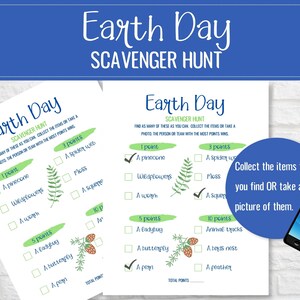 Earth Day Scavenger Hunt Printable, Nature Scavenger Hunt, Earth Day ...
