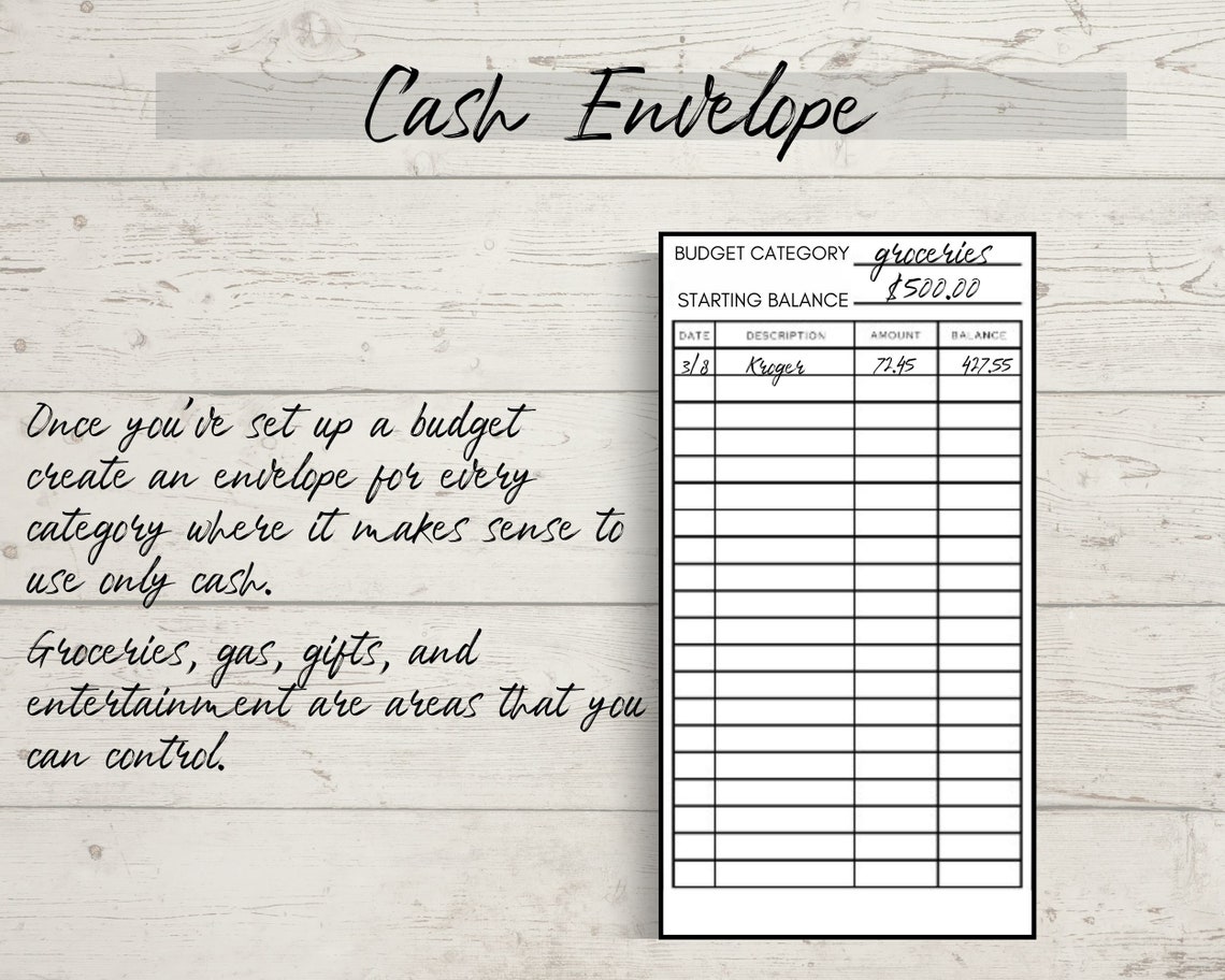 Cash Envelope Printable Template, Cash Stuffing, Printable Cash ...
